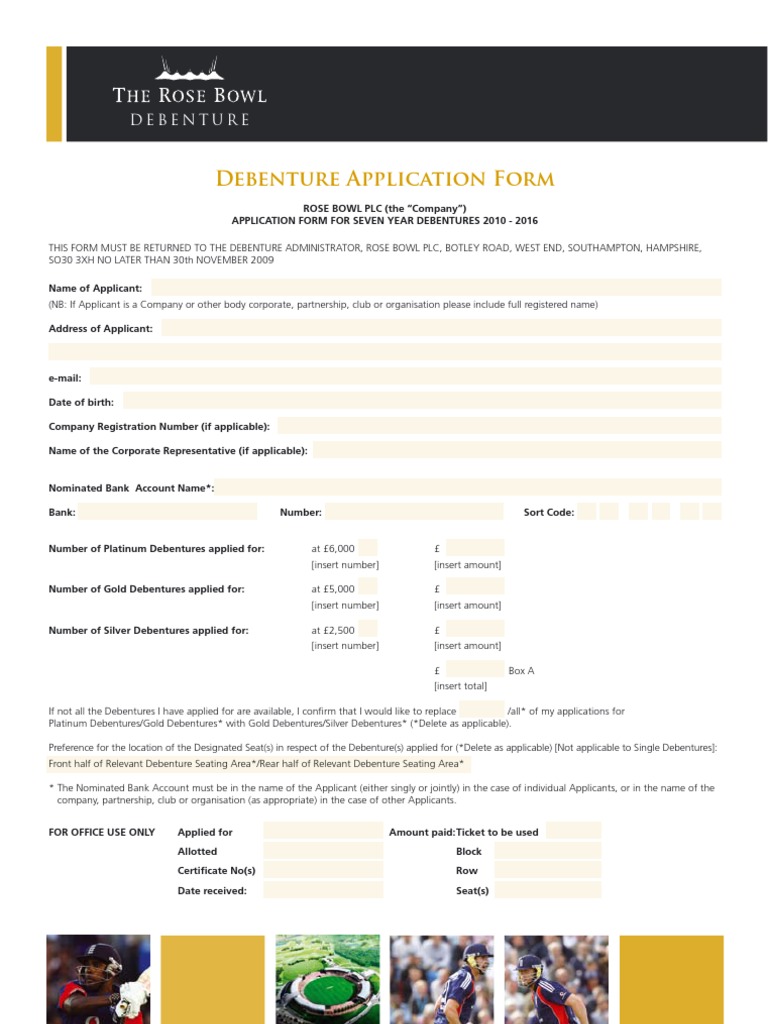 Debenture Application Form 1 | PDF | Cheque | Banks