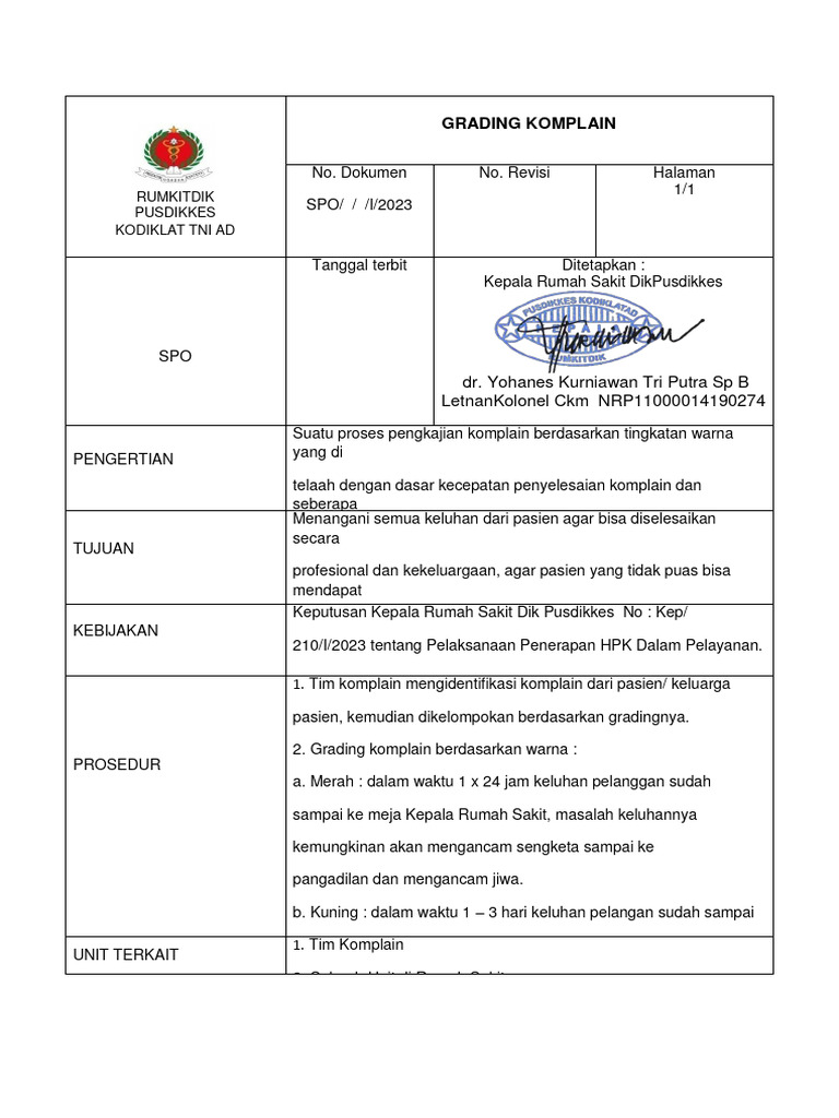 Spo Grading Komplain 2023 | PDF