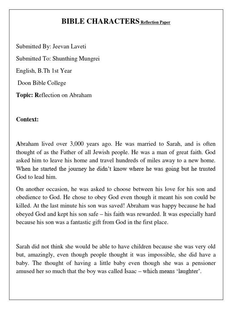 Jeevan's Abraham Reflection Paper | PDF