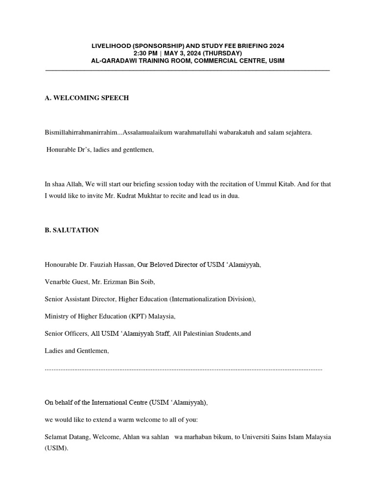 Emcee Scripts - May 23 | PDF