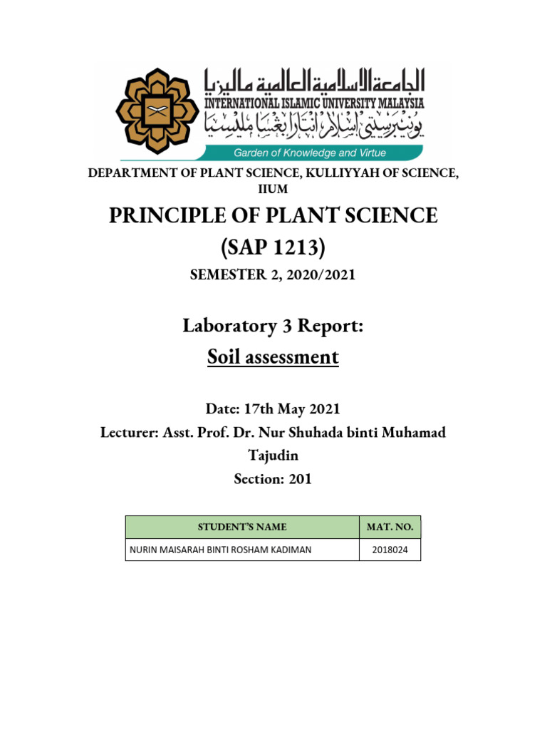 Lab Report Soil Assesment | Download Free PDF | Soil | Loam