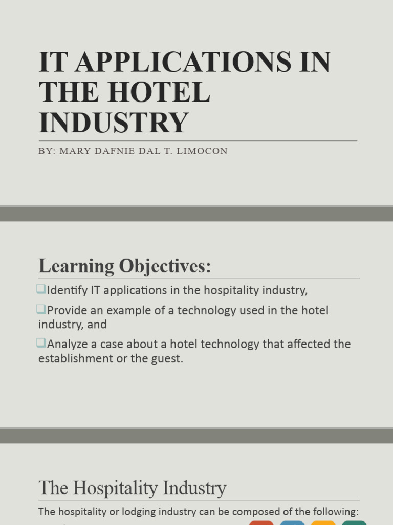 It Applications in The Hotel Industry | Download Free PDF | Application ...
