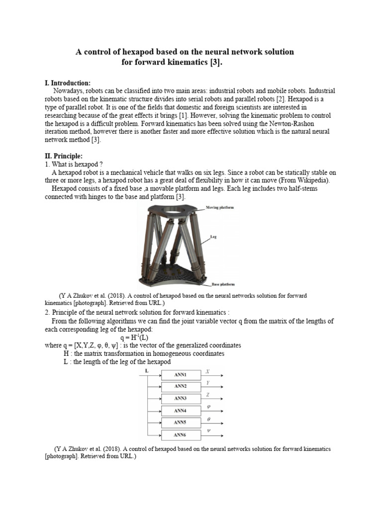 A Control Of Hexapod Based On The Neural Network Solution For Forward Kinematics Download Free 