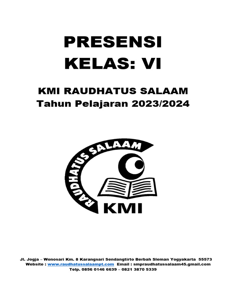 Cover Presensi Siswa 2022 2023 Pdf