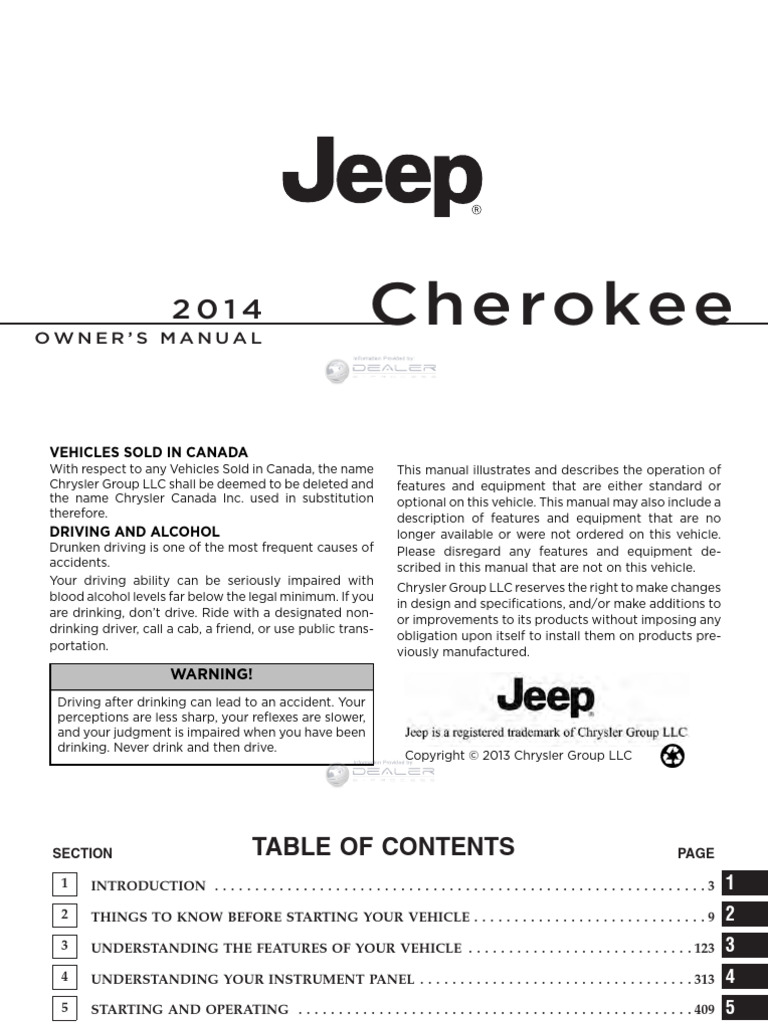 2014 Cherokee | PDF | Airbag | Transport