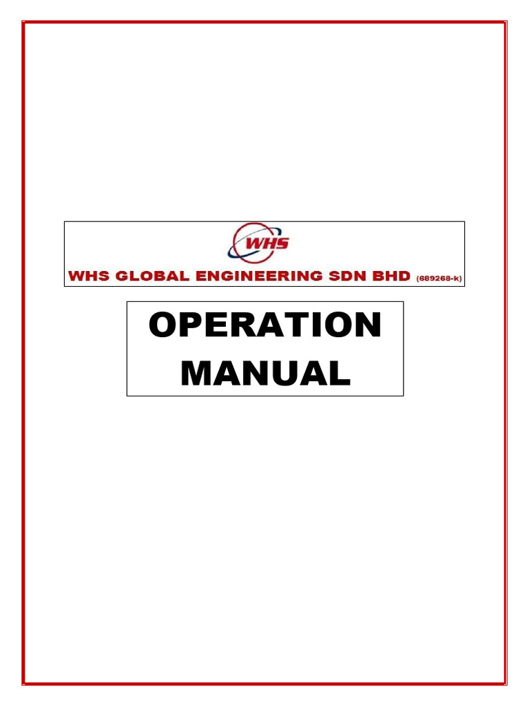 WHS - Operation Manual Welding Habitat System | PDF | Duct (Flow ...
