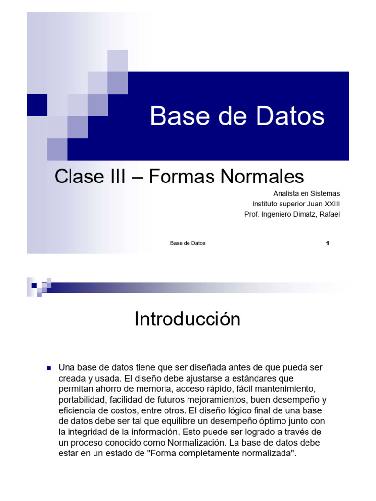 Clase III - Formas Normales | PDF | Bases de datos | Gestión de datos
