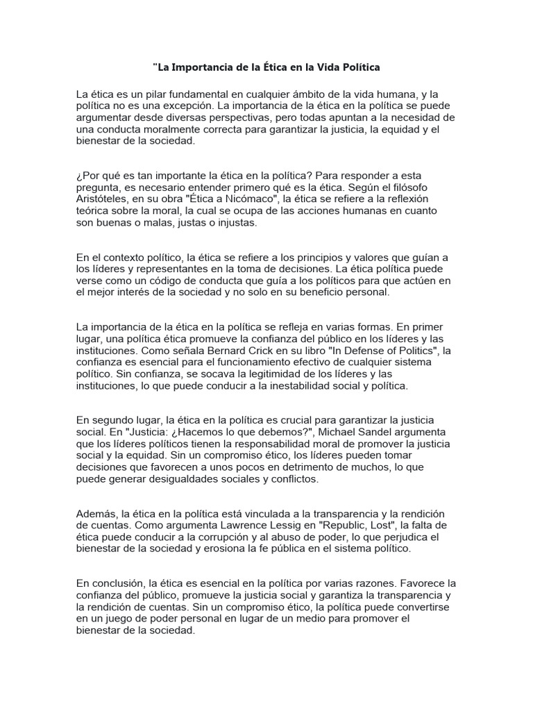 Ética en la Política: Clave para la Justicia | PDF | Justicia | Crimen ...