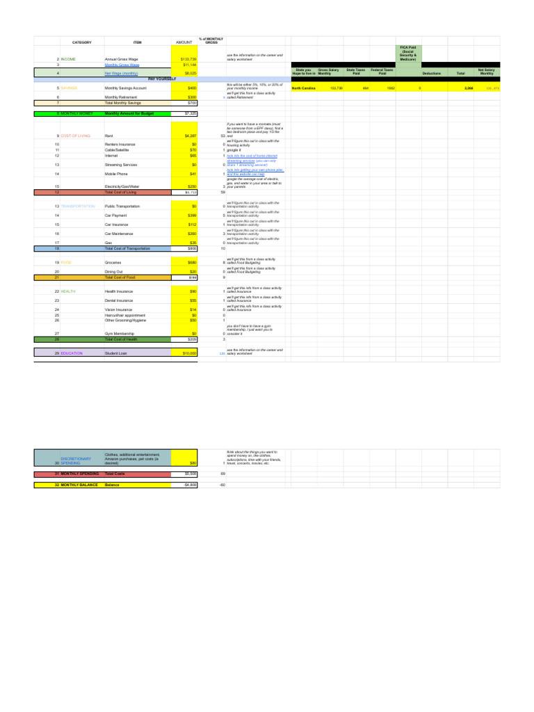 Salary-Based Family Budgeting Guide | PDF | Cost Of Living | Public Finance