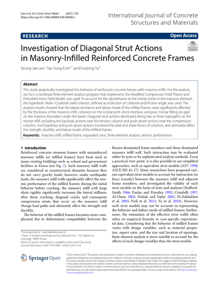 LEE2021_Investigation of Diagonal Strut Actions in Masonry-Infilled ...