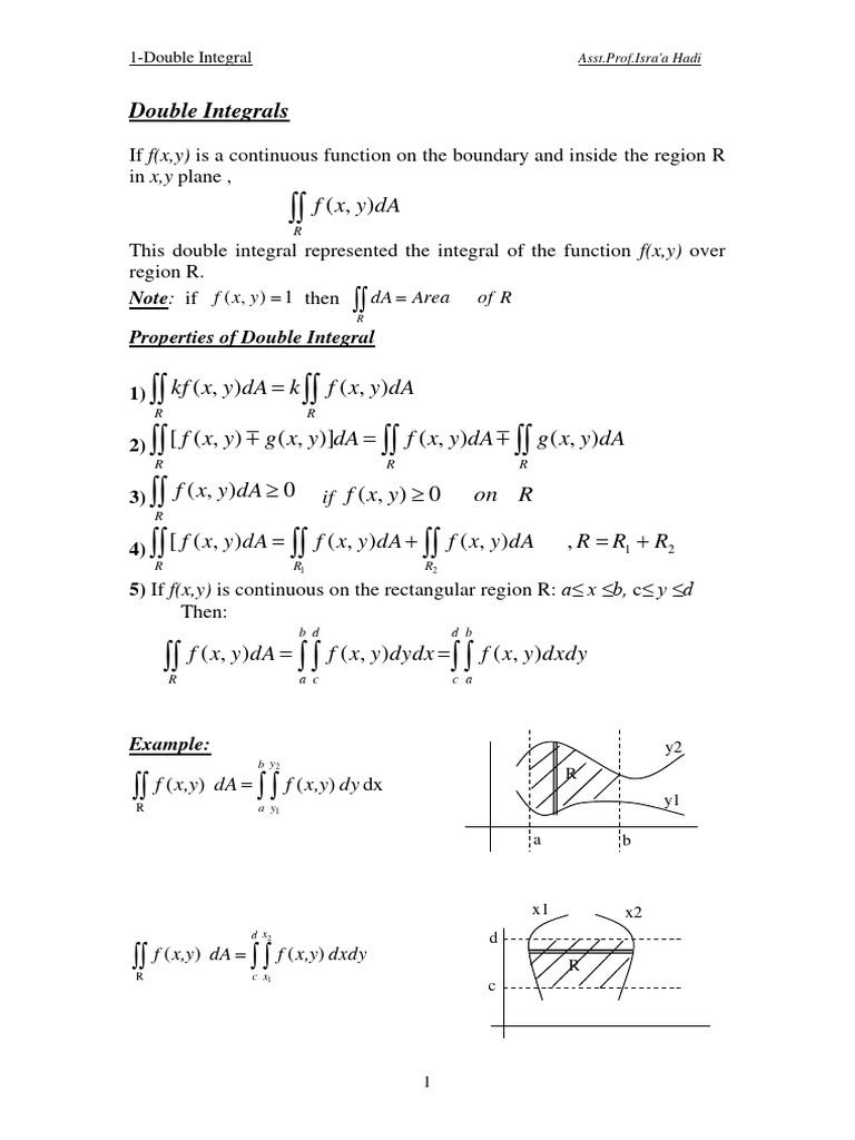 1-Double Integral | PDF | Mathematical Physics | Elementary Geometry
