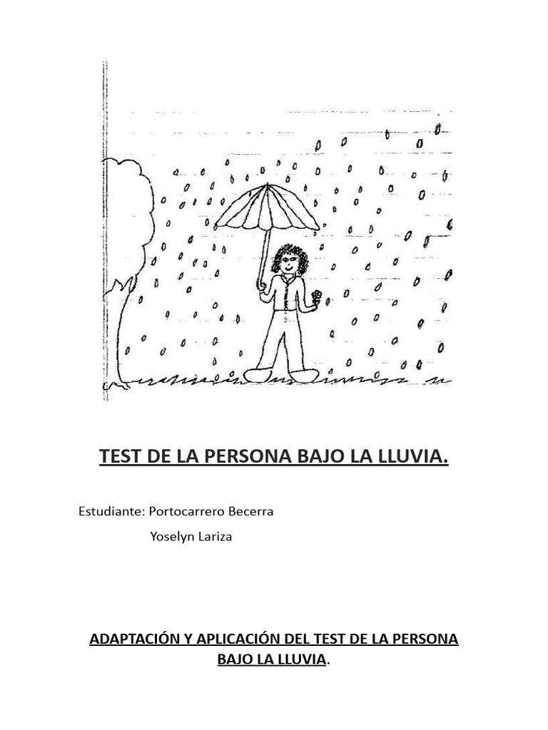 Test de la Persona Bajo la Lluvia: Resultados y Recomendaciones | PDF ...