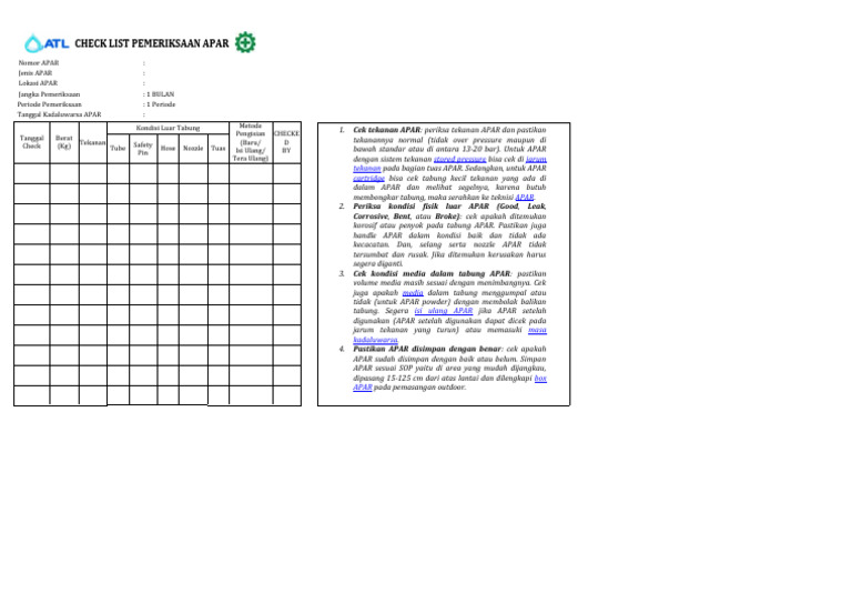 Checklist APAR | PDF