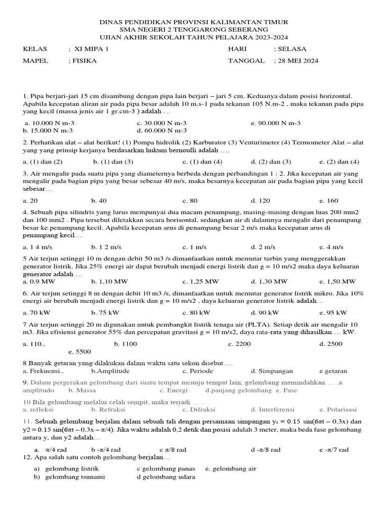 Fisika Xi Mipa 1 - Syarief-1 | PDF