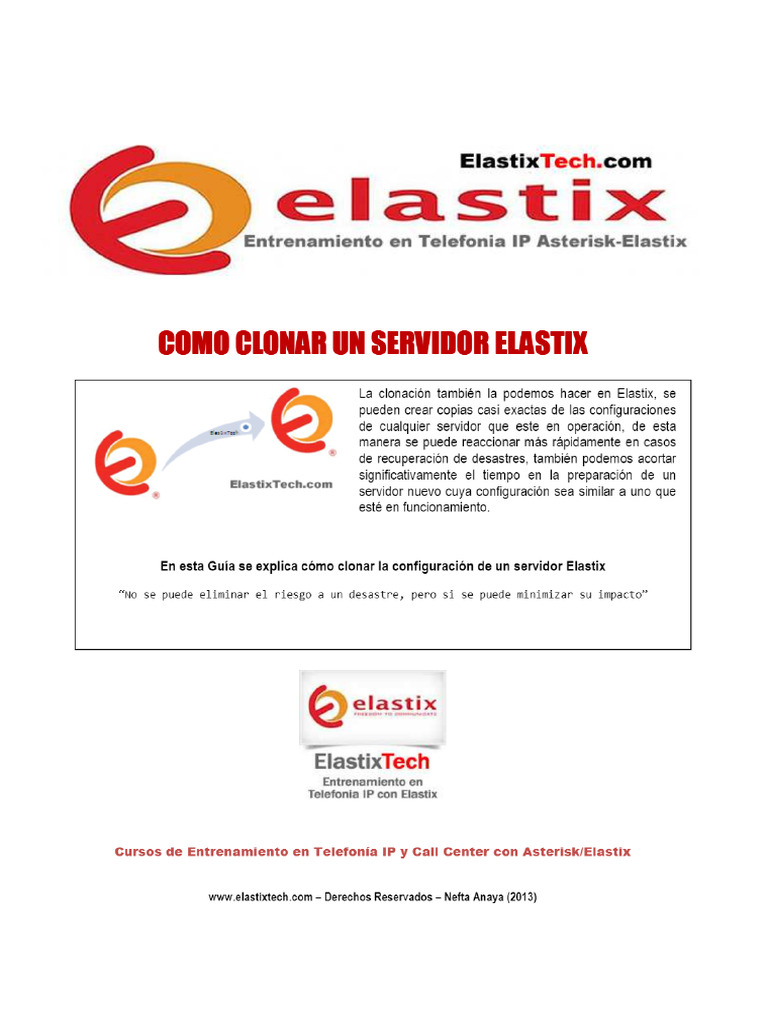Como Clonar Un Servidor Elastix | PDF