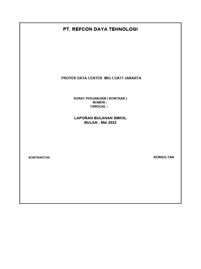 LAPORAN SMK3L BLN Mei 2023 Refcor Edit 1 | PDF