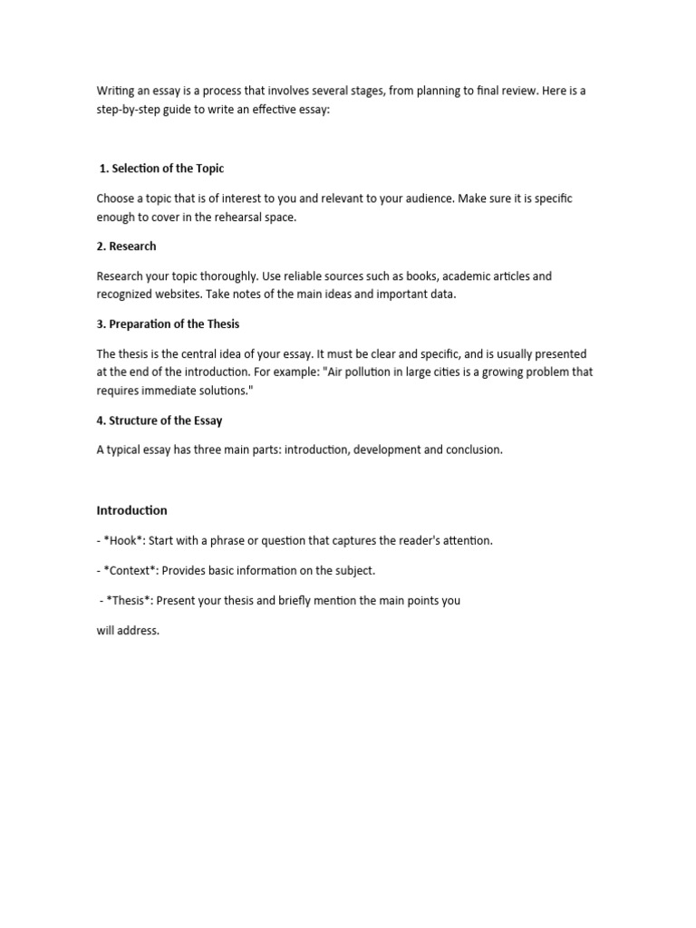 Writing An Essay Is A Process That Involves Several Stages | PDF ...