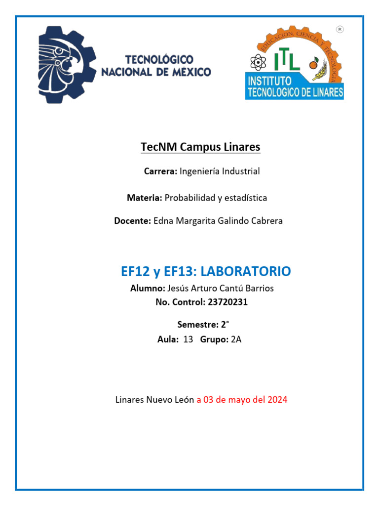 EF12 y EF13Laboratorio - Edna - U2 | PDF
