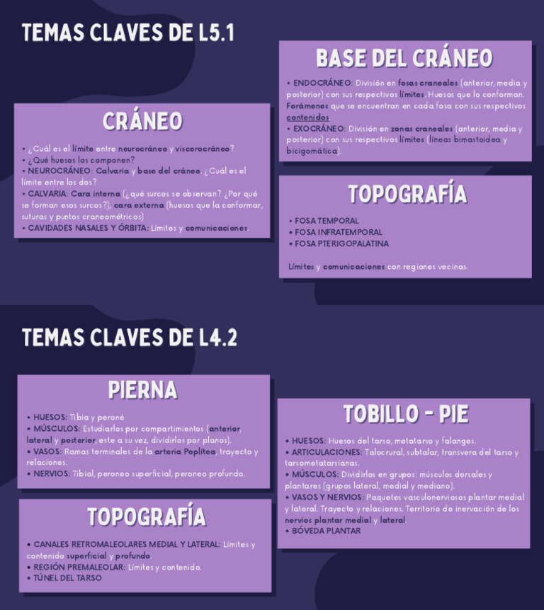 Temas Clave TP5 | Descargar gratis PDF | Cráneo | Extremidades (anatomía)
