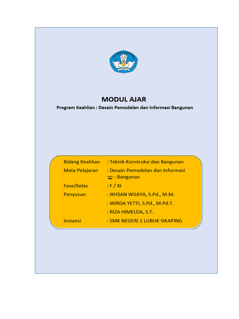 Modul Ajar Desain Pemodelan Dan Informasi Bangunan - Menggambar Denah ...