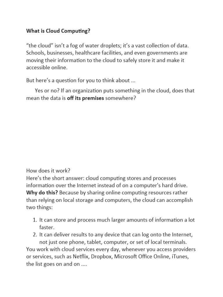 What Is Cloud Computing Pdf Cloud Computing Software As A Service