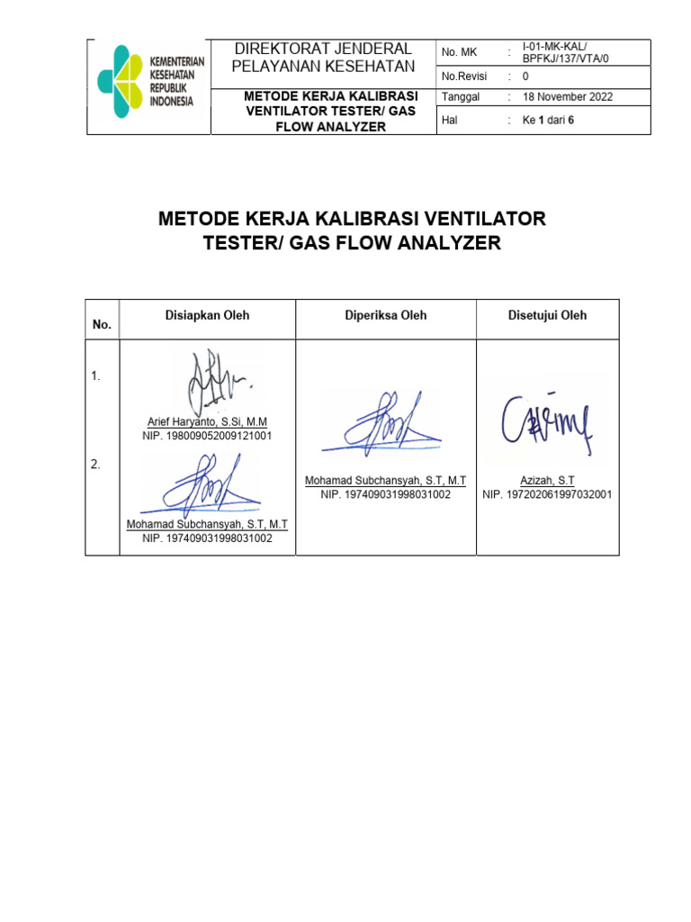 Mk Kalibrasi Ventilator Tester Pdf