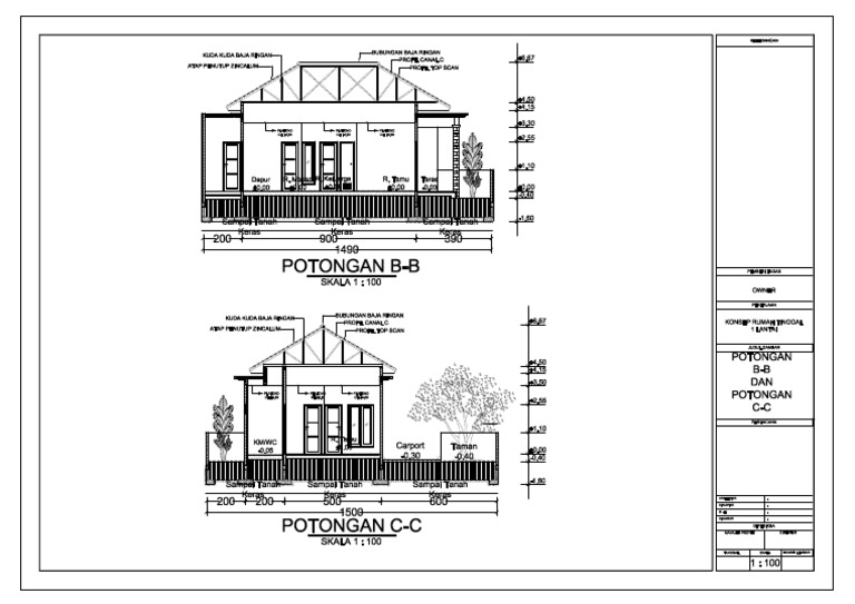 005.potongan B-B Dan Potongan C-C | PDF
