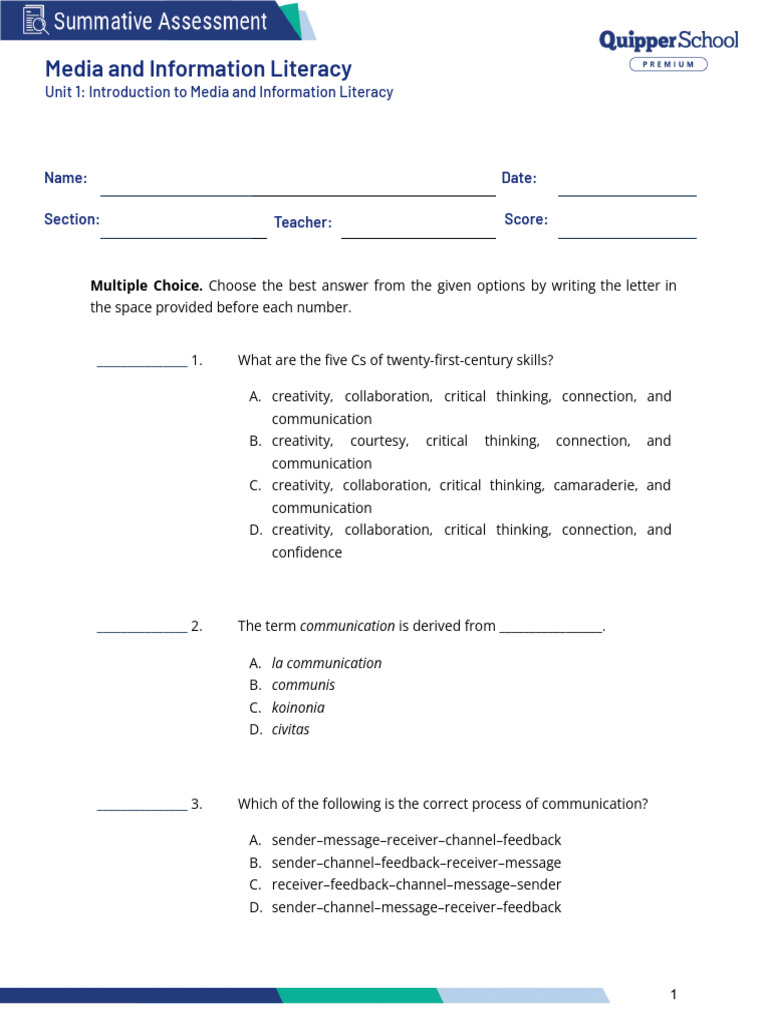 Mil 11 - 12 q3 01 Introduction To Media and Information Literacy Sa ...