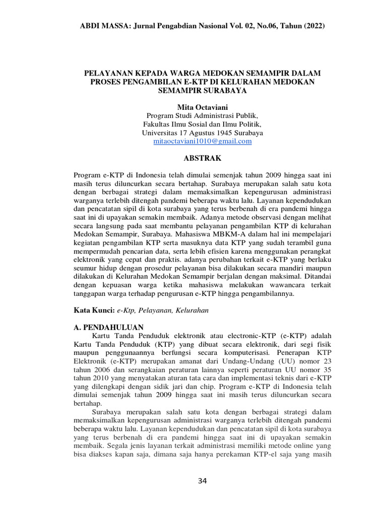 Mita+Octaviani Artikel+Pelayanan+E-KTP | PDF