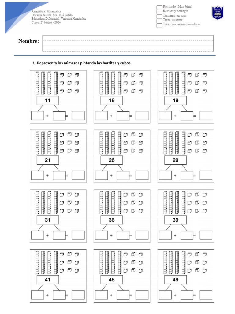 Numeros Decenas y Unidades | PDF