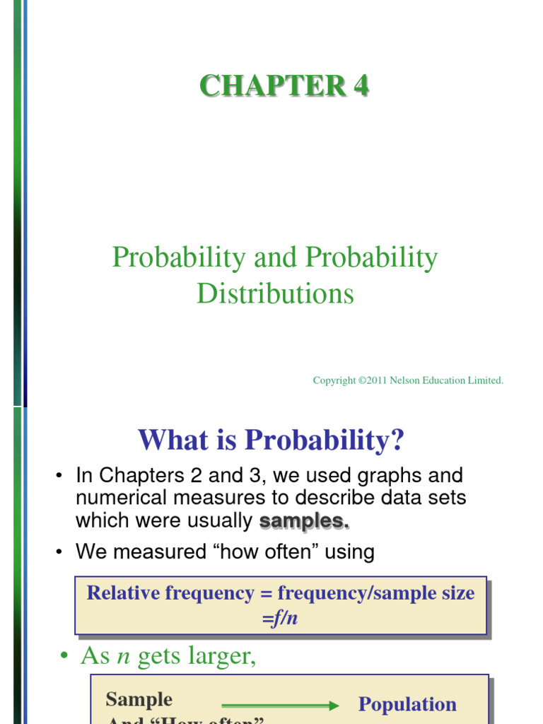 CH 04 | PDF | Probability Distribution | Random Variable