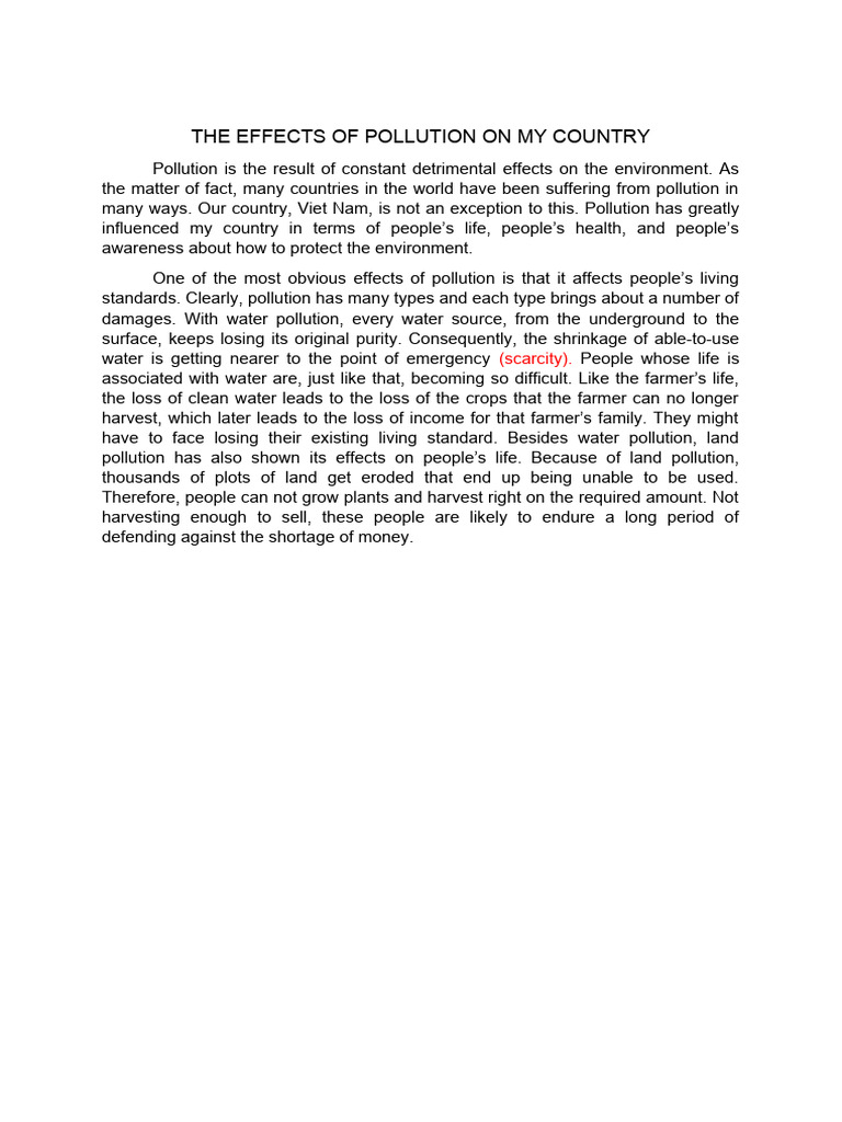 The Effects of Pollution | PDF
