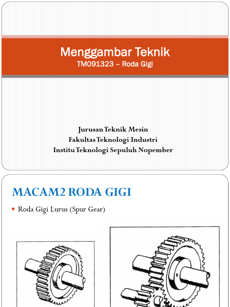 Sketsa dan Jenis Roda Gigi Teknik | PDF