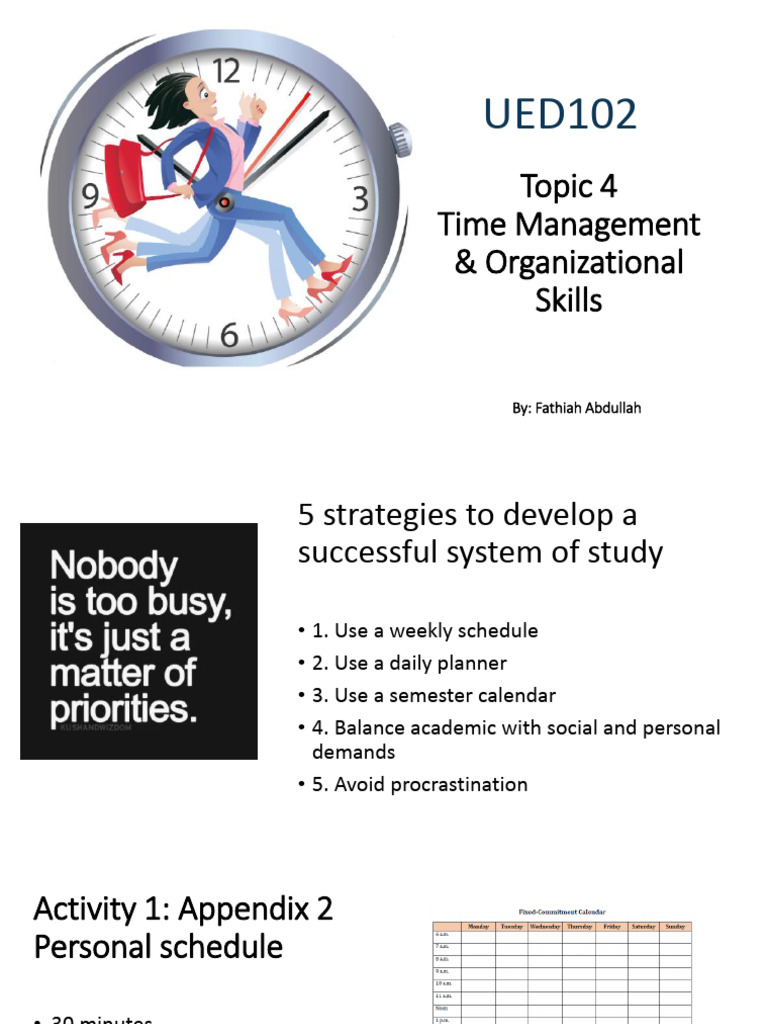Chapter 4 - Time Management - Organizational Skills | PDF ...
