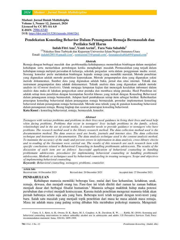 Konseling Behavior untuk Remaja Bermasalah | PDF