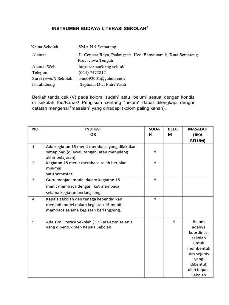 Budaya Literasi di SMA N 9 Semarang | PDF | Karier & Perkembangan