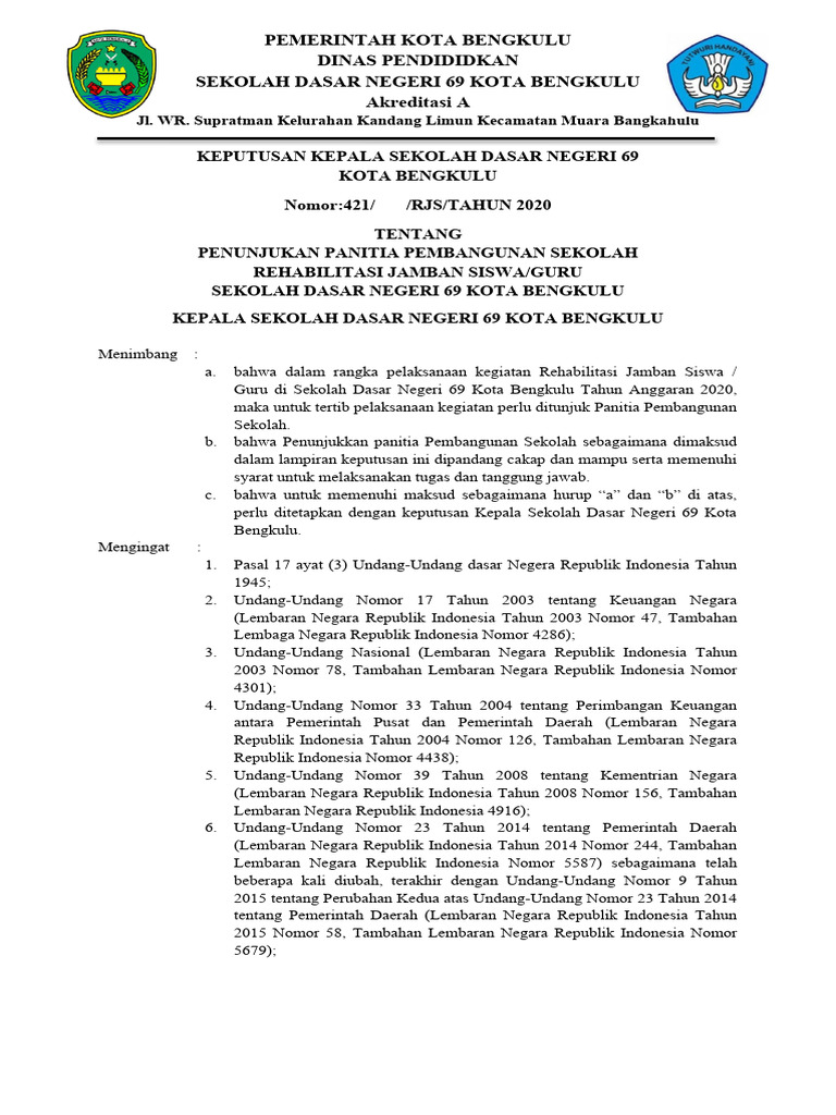 Surat Keputusan RJS | PDF