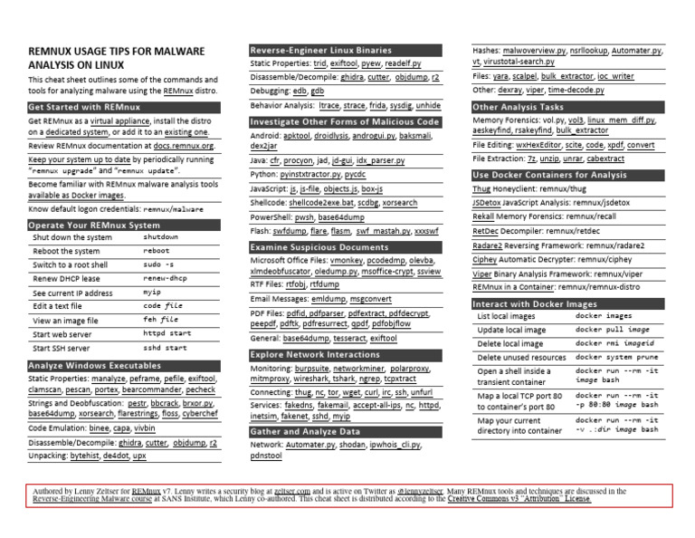 Remnux Malware Analysis Tips | PDF | Malware | Computing