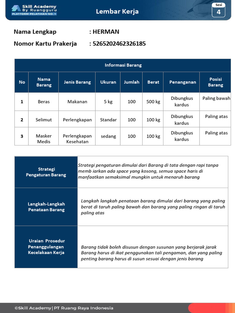 TPM 2 Menyusun Paket Berdasarkan Situasi Dan Angkutan - (HERMAN) | PDF