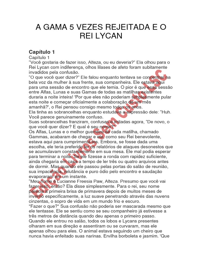 01 Ao 160 A Gama 5 Vezes Rejeitada e o Rei Lycan (LSC) | PDF | Olho ...