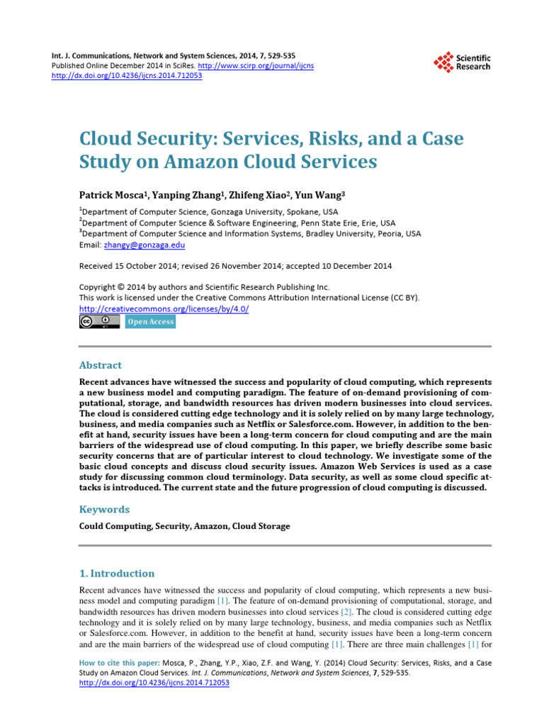 Cloud Security Services Risks and A Case Study On | PDF | Cloud Computing | Encryption