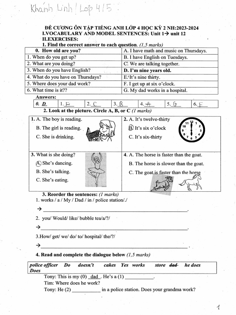 Đề Cương Ôn Tập Lớp 4- Hk2 | PDF