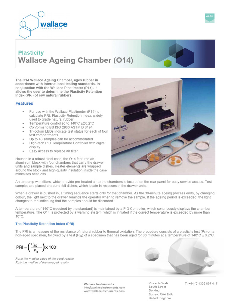 Wallace Ageing Chamber (O14) : Plasticity | Download Free PDF ...