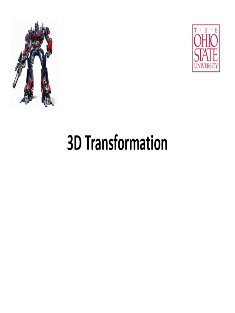 SLIDE 3D Transformation | PDF | Rotation | Euclidean Geometry