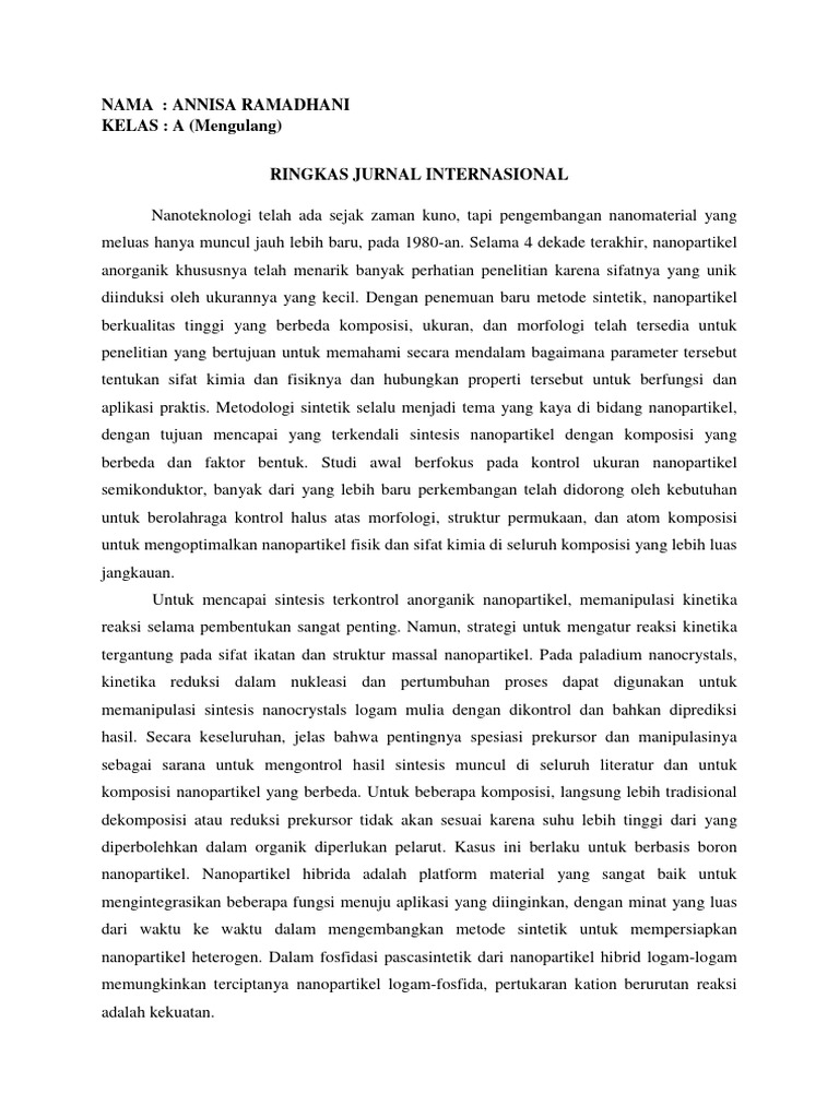 Tugas Annisa B.ing Ringkas Jurnal | PDF
