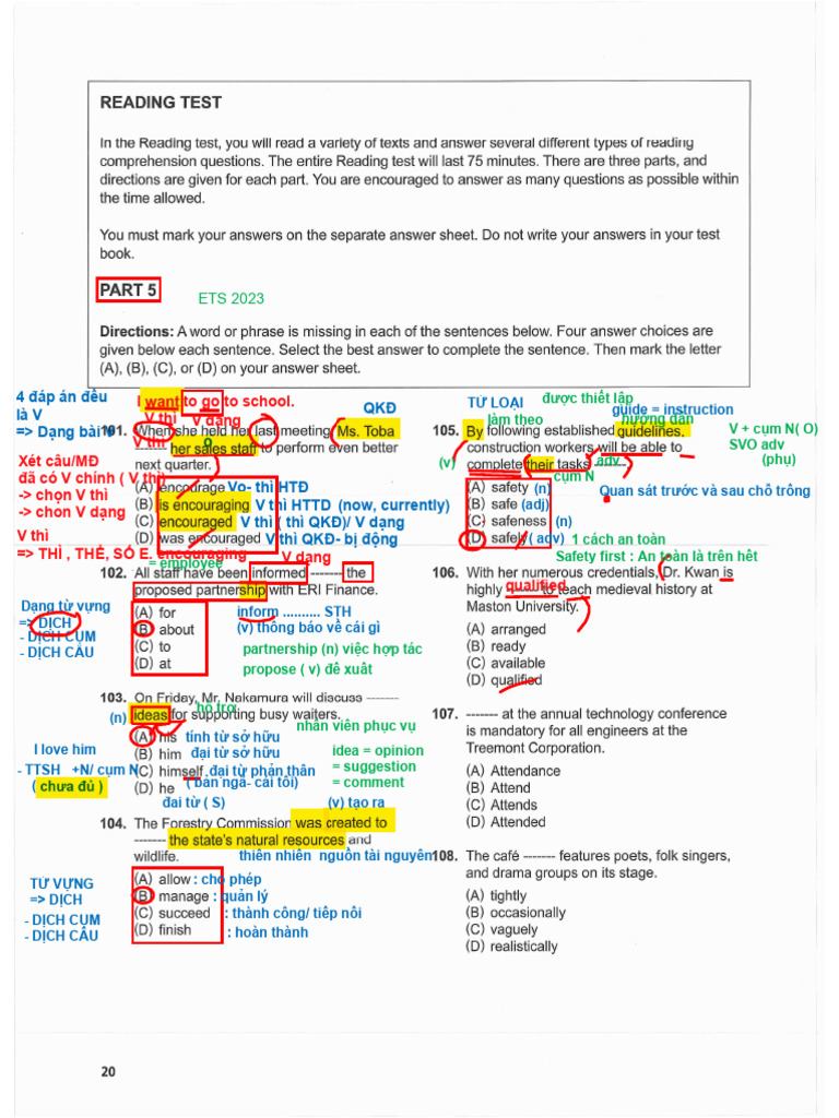 PART 5- ĐỀ 1 | PDF