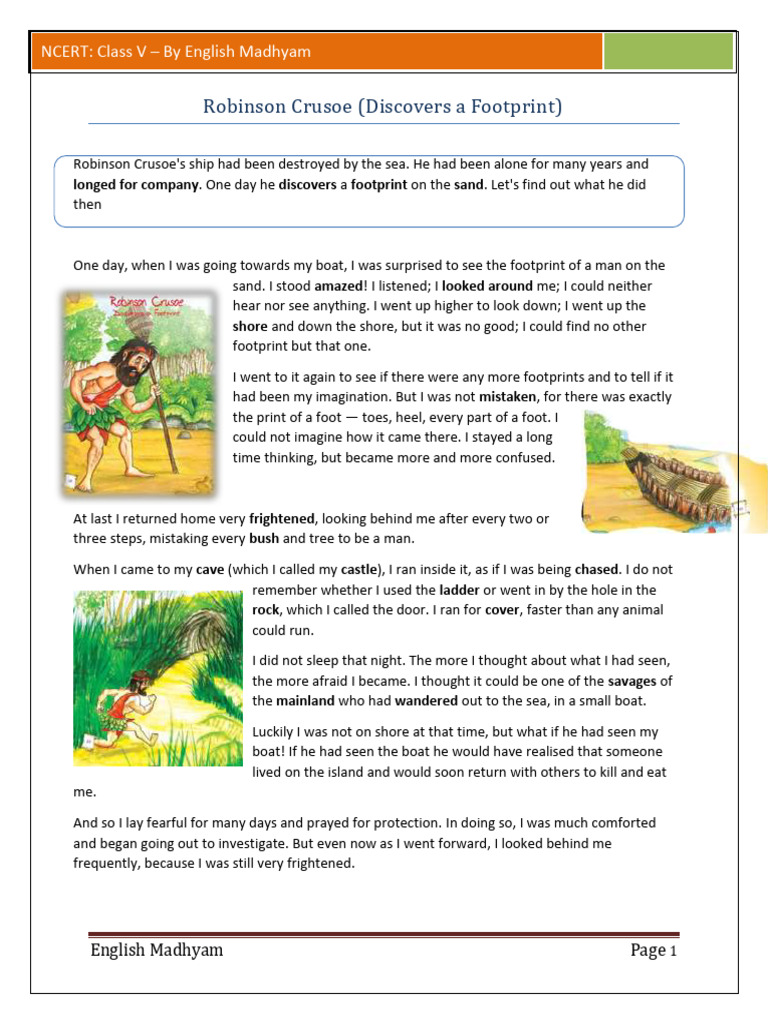 Robinson Crusoe Class V | PDF
