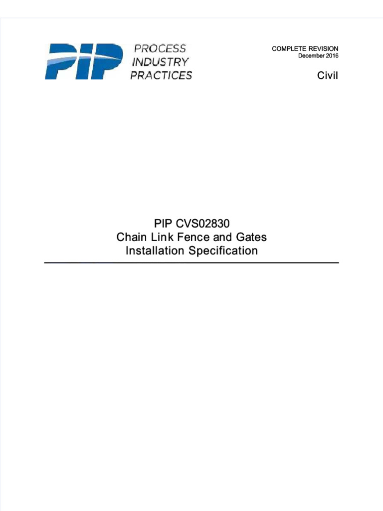 PIP CVS02830 Chain Link Fence and Gates | PDF | Specification ...