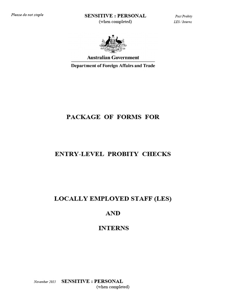 Entry Level Probity Check | Download Free PDF | Identity Document ...