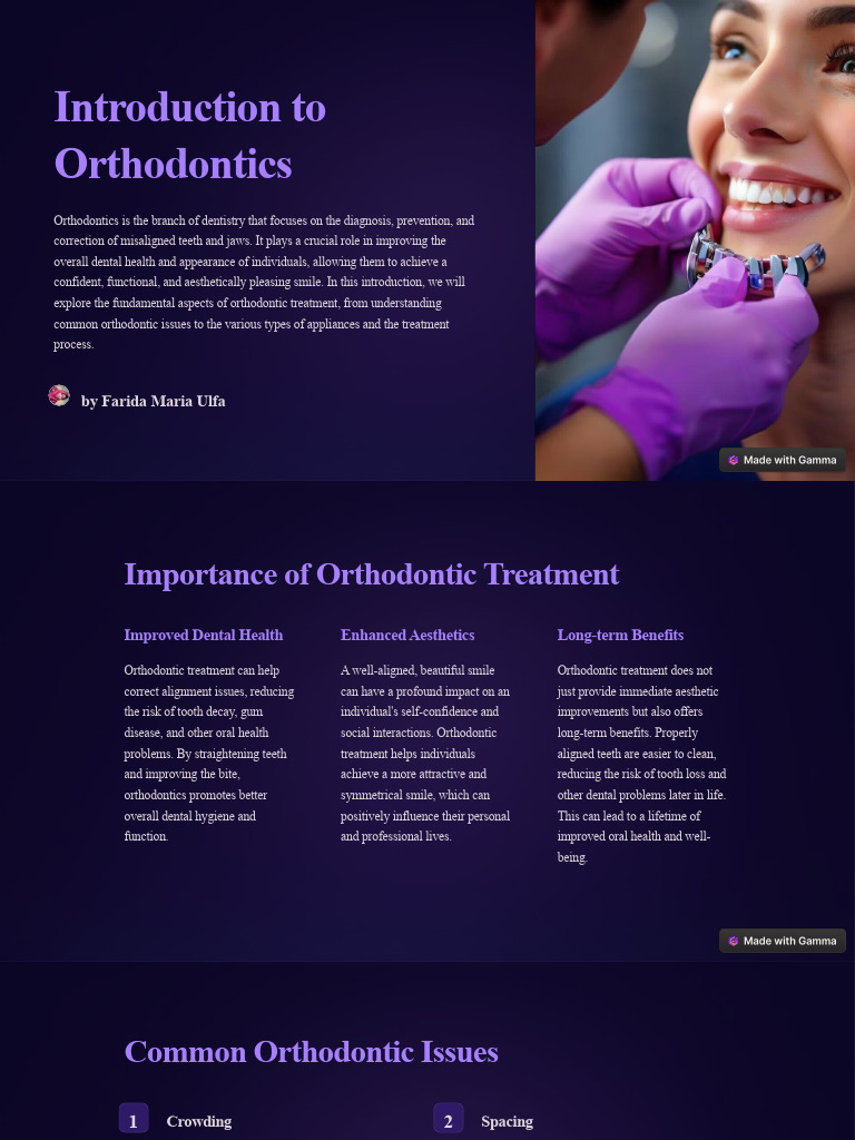 Introduction to Orthodontics and Benefits | PDF | Orthodontics | Oral ...